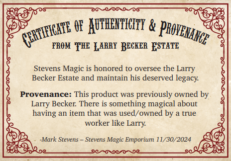 Becker Estate – Stevens Magic Emporium